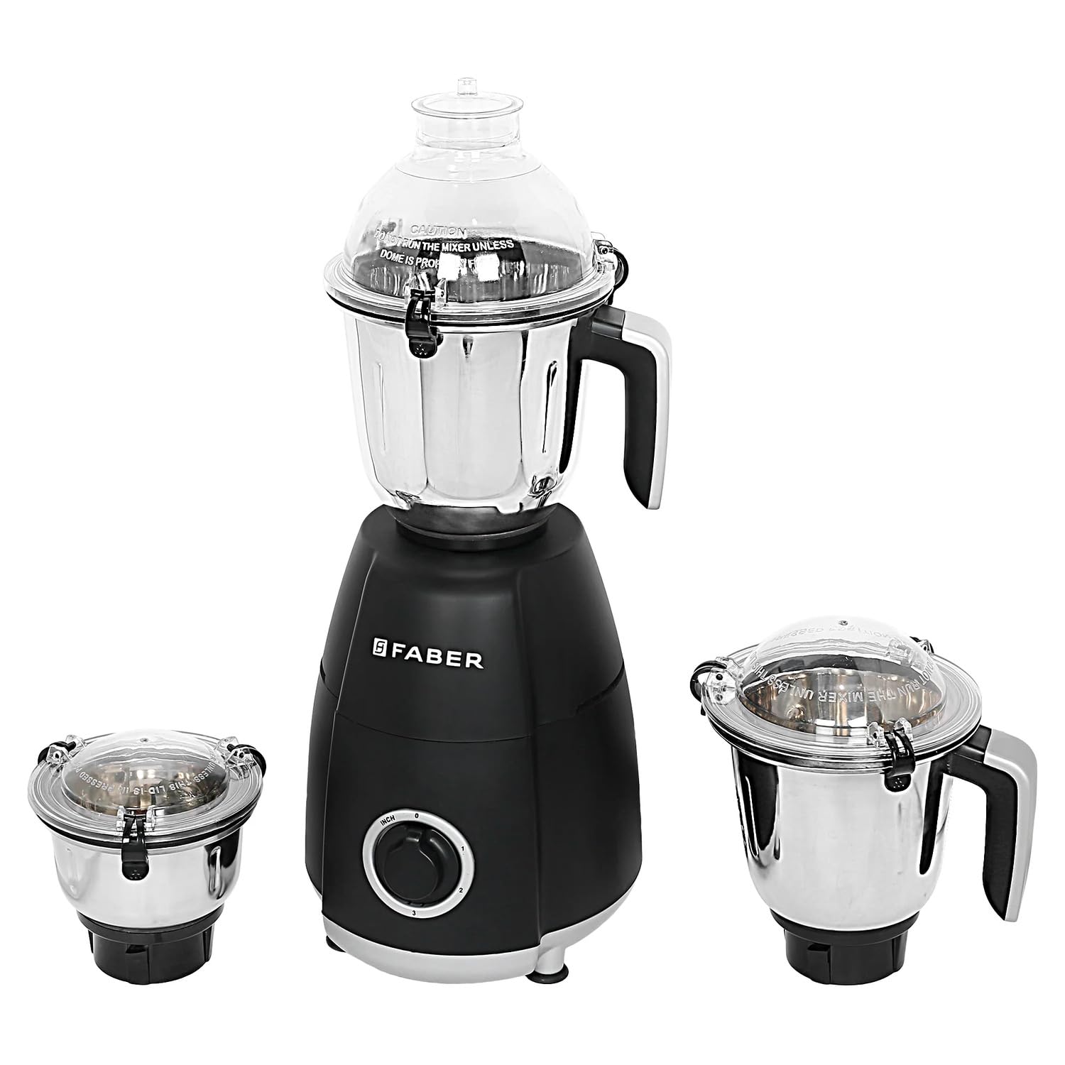 Buy Faber Crown 800W Blender Mixer Grinder, 3 SS clip lock jars and ...