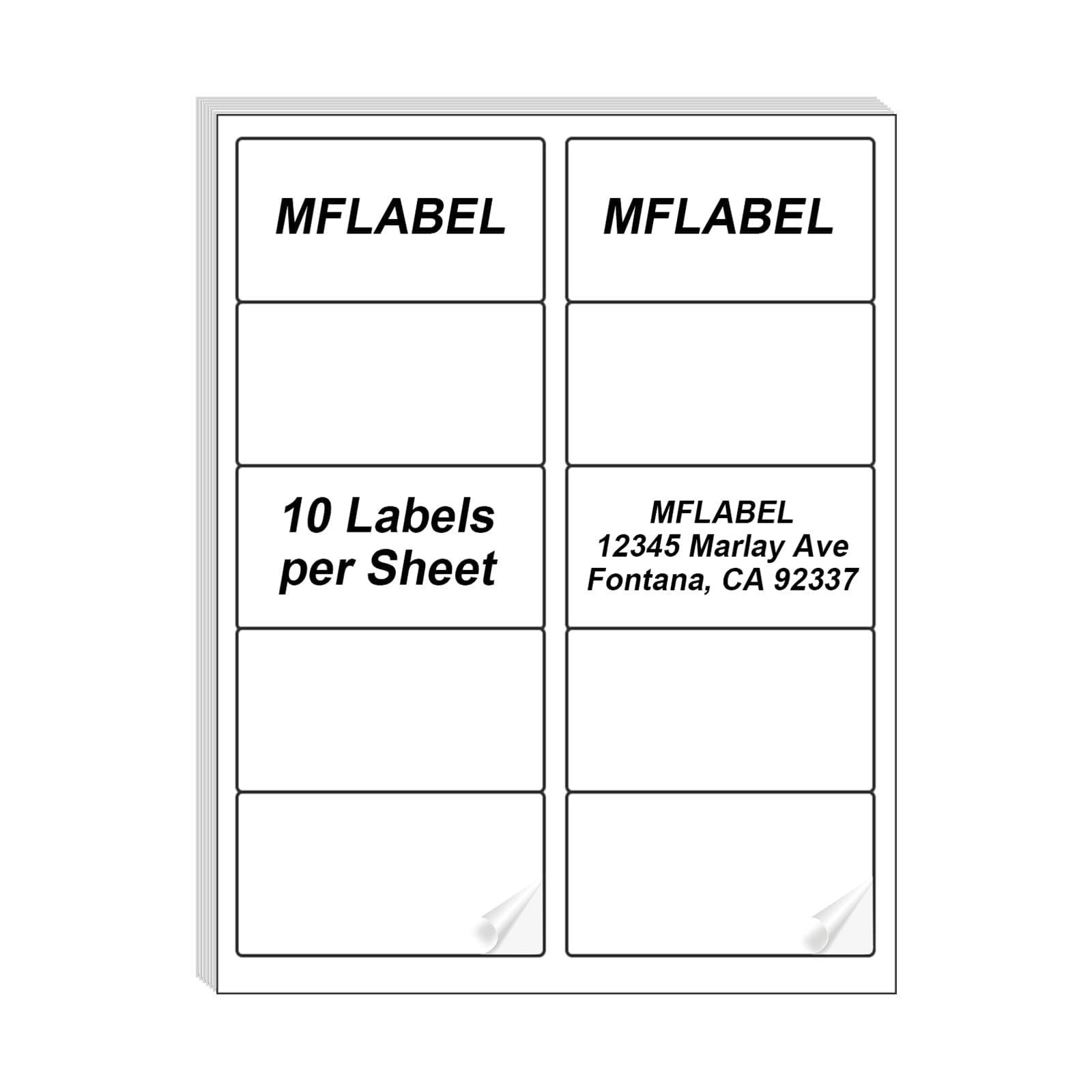 Snapklik.com : MFLABEL 2000ct 2x4 Inch Shipping Labels - 8.5"x11" Sheets
