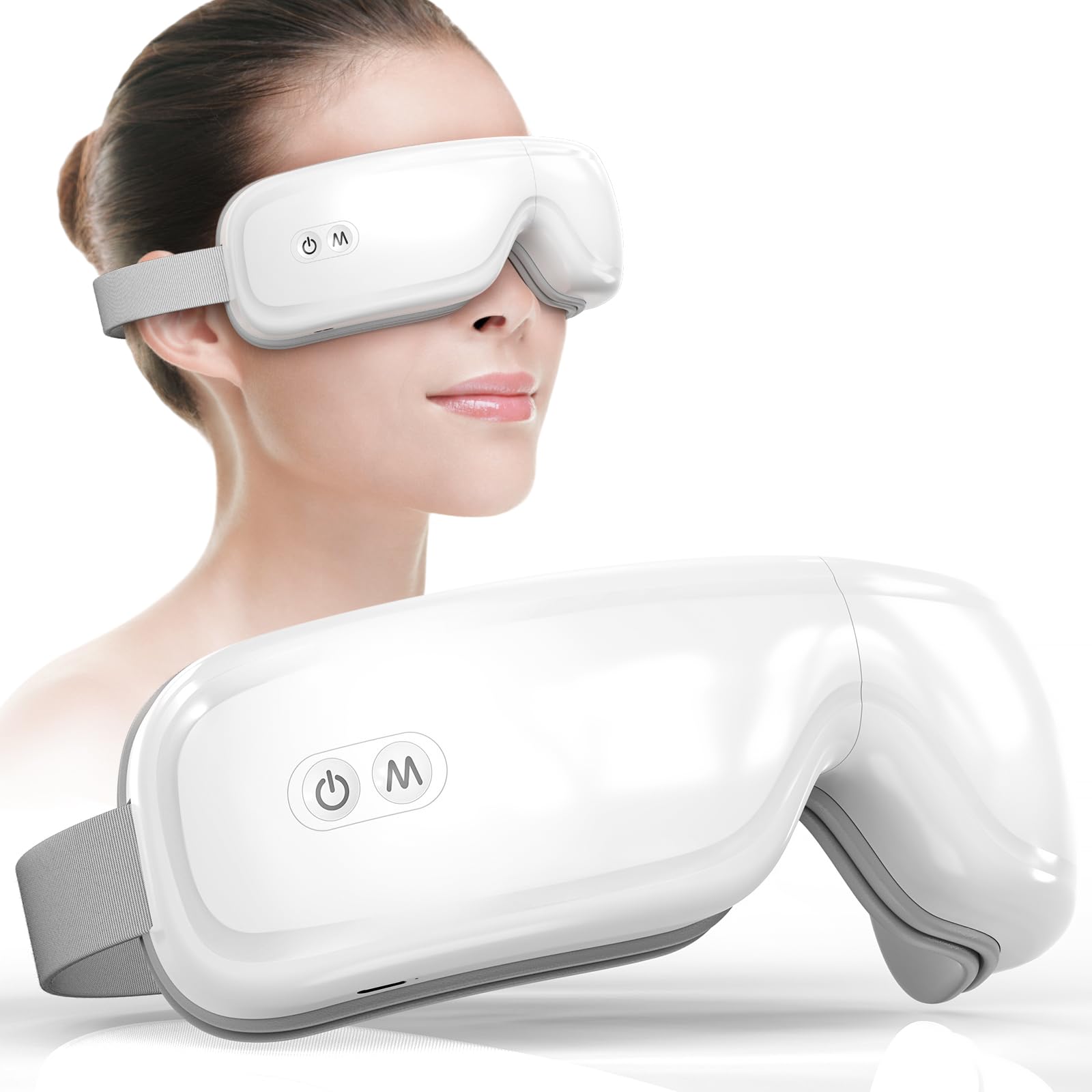 Eye Massager, WERTYI Heated Eye Massager with Bluetooth Music, Wireless ...
