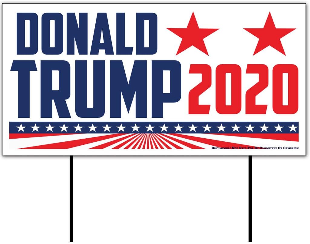 Amazon.com : VictoryStore Donald Trump 2020 Yard Sign, 12 inches x 24 ...