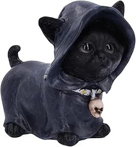 Amazon.com: Liaojana Gothic Cape cat Statue, Resin Black cat Craft ...