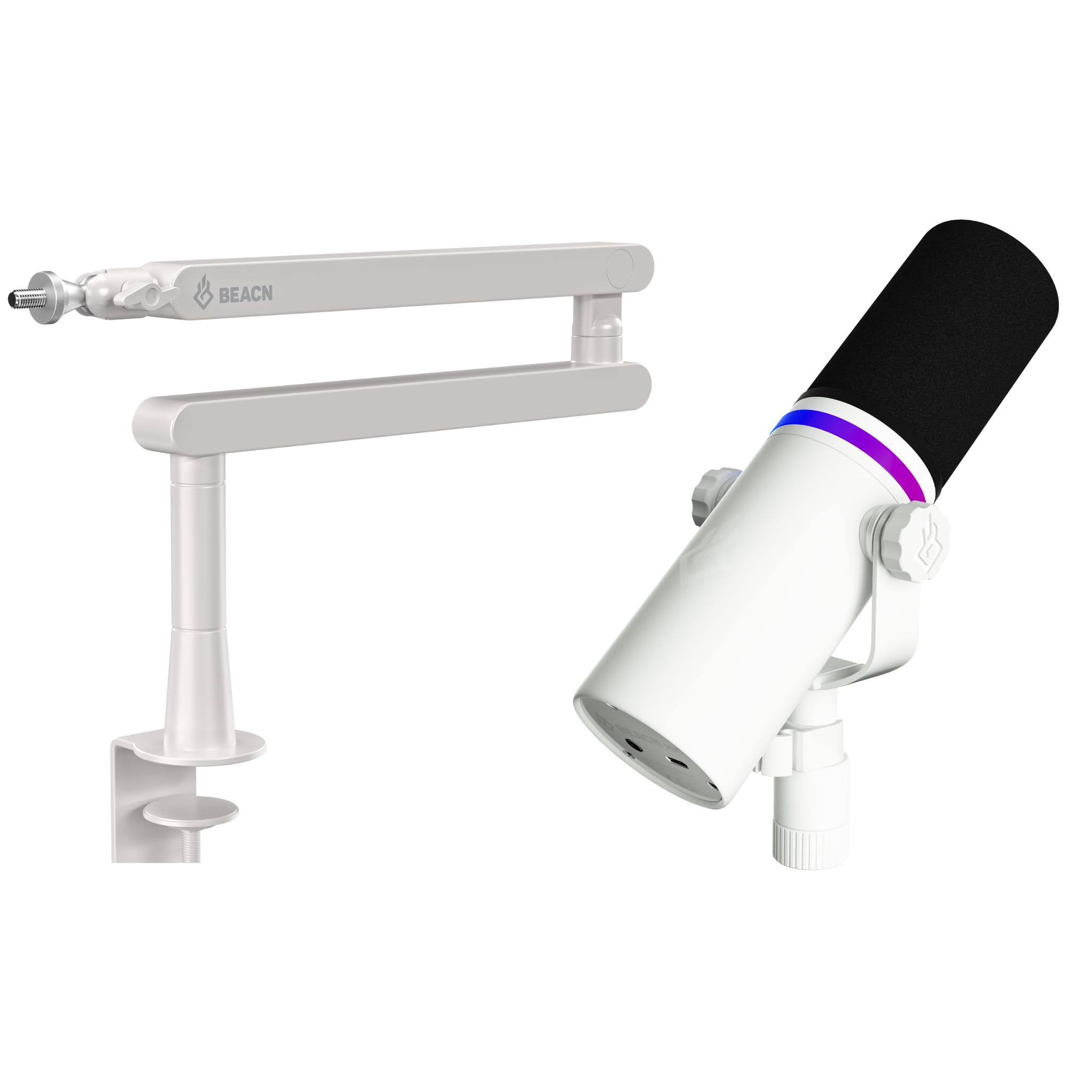 Amazon.com: BEACN Light Dynamic USB Mic for PC with The White Mic Stand ...