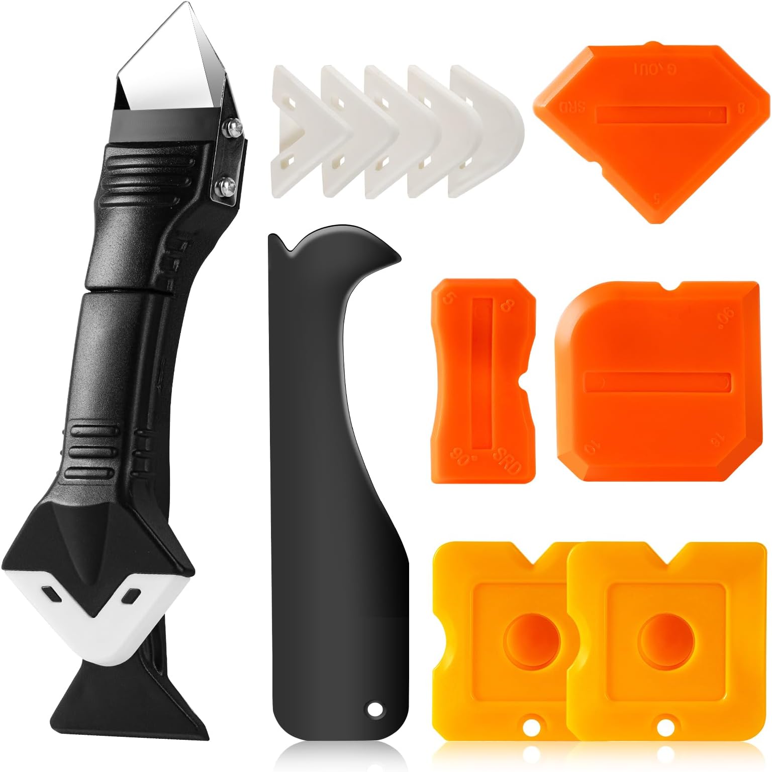 Silicone Caulking Tools,Caulking Tool 3 in 1,Glass Glue Angle Scraper ...