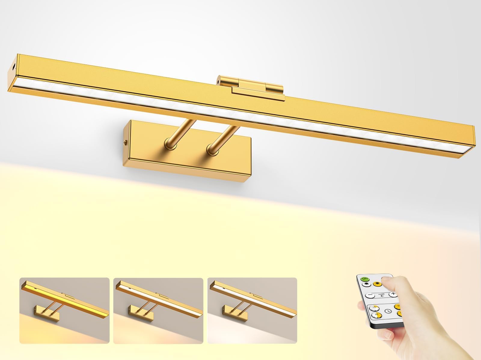 LABOREDUCER Rechargeable LED Picture Lights for Wall,Dimmable Battery ...