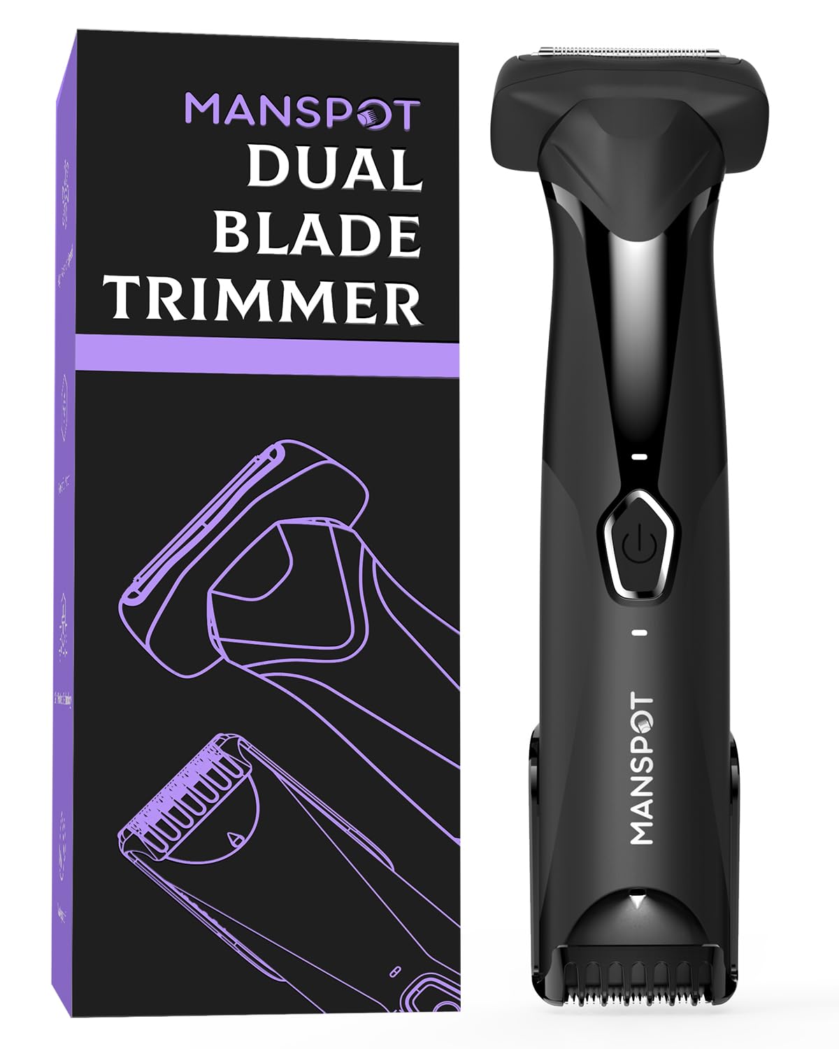 MANSPOT Manscape Body Trimmer for Men, Dual Head Foil Blades Ball ...