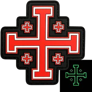 Amazon.com: Jerusalem Cross Crusaders Hook Patch (3D PVC Rubber-Glow Dark) : Clothing, Shoes ...