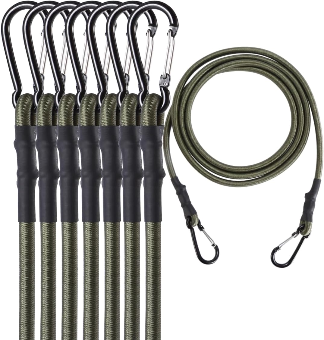 CanKing Bungee Cords with Carabiner Hooks Camo Green 20 inch 8 Pcs ...