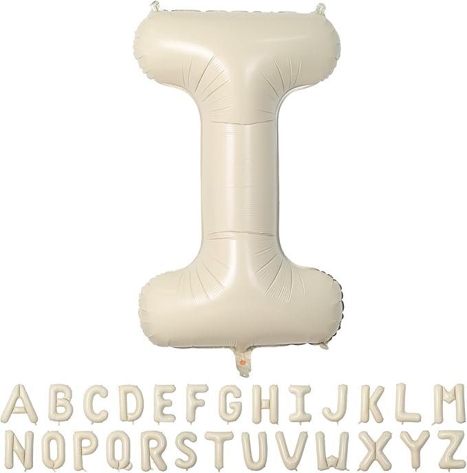 Amazon.com: 40 Inch Cream Letter Balloons, Large I Letter Balloons Foil ...