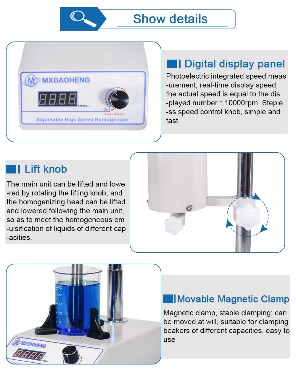Snapklik.com : MXBAOHENG High Speed Homogenizer Lab Disperser ...