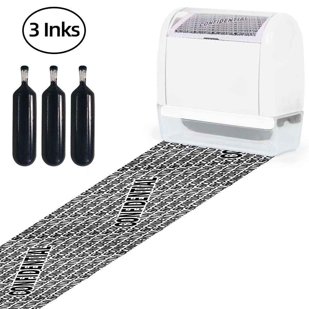 Amazon.com: Identity Theft Protection Roller Stamp with Refill Ink ...