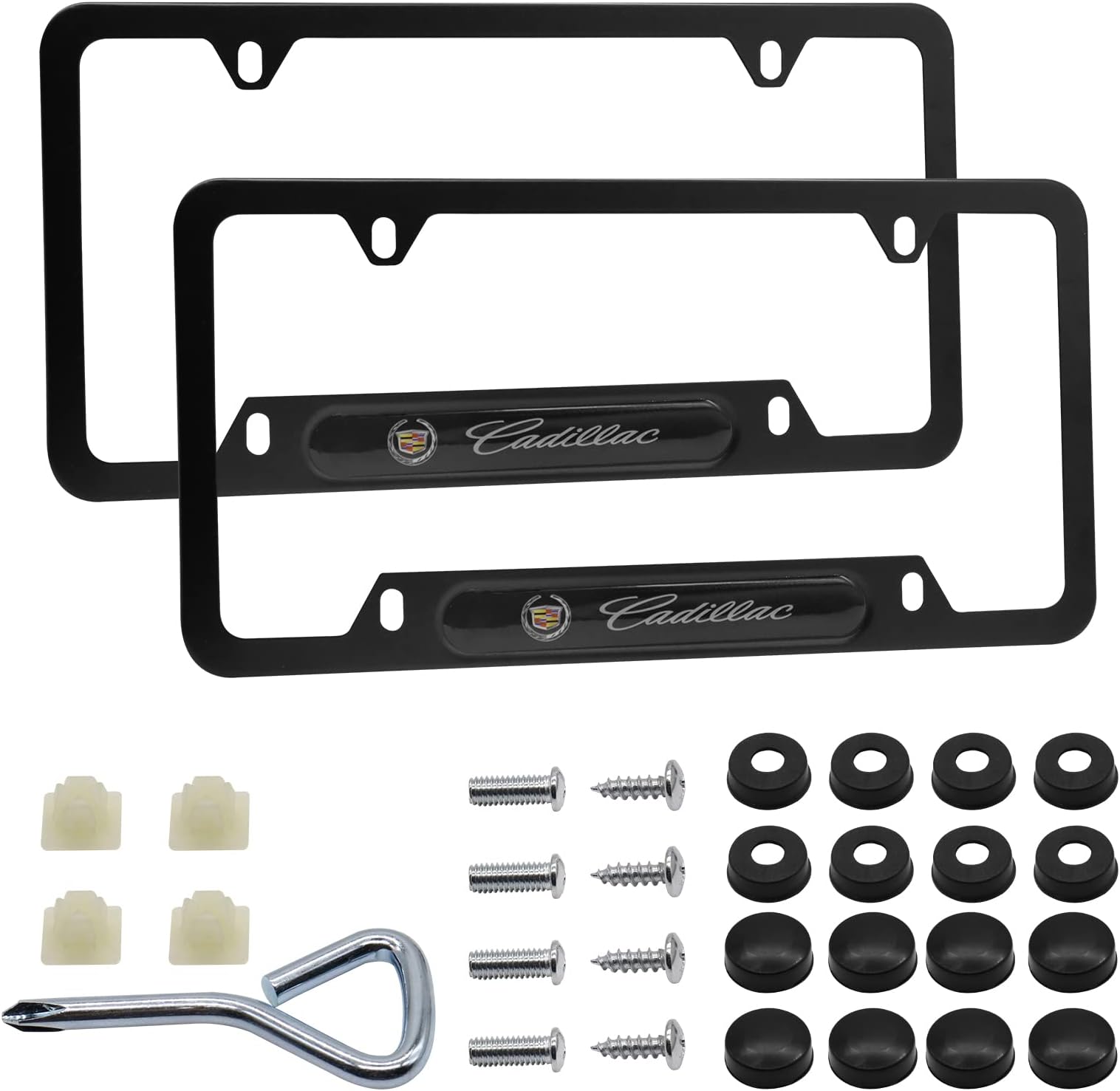 Amazon.com: Cadillac XTS Brass License Plate Frame with Chrome Finish ...