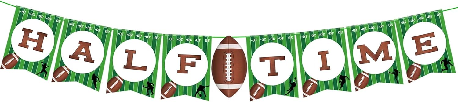 Amazon.com: Football Half Birthday banner, Football Half Time Banner ...