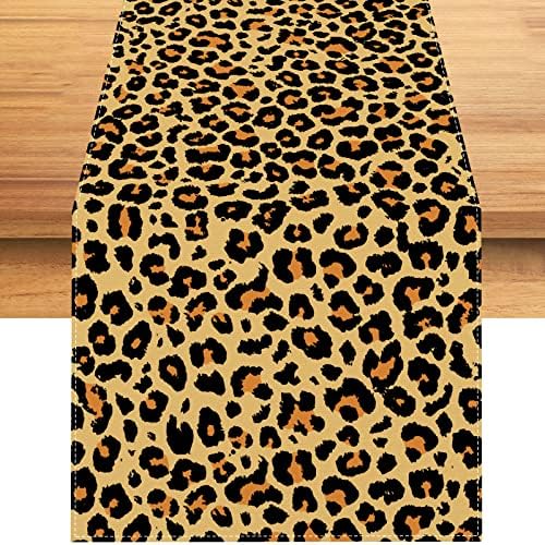 Amazon.com: Linen Farmhouse Leopard Print Table Runner Cheetah ...