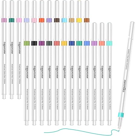 Metallic Colors Journal Planner Pens Colorful 0.5mm Markers Fine Tip ...