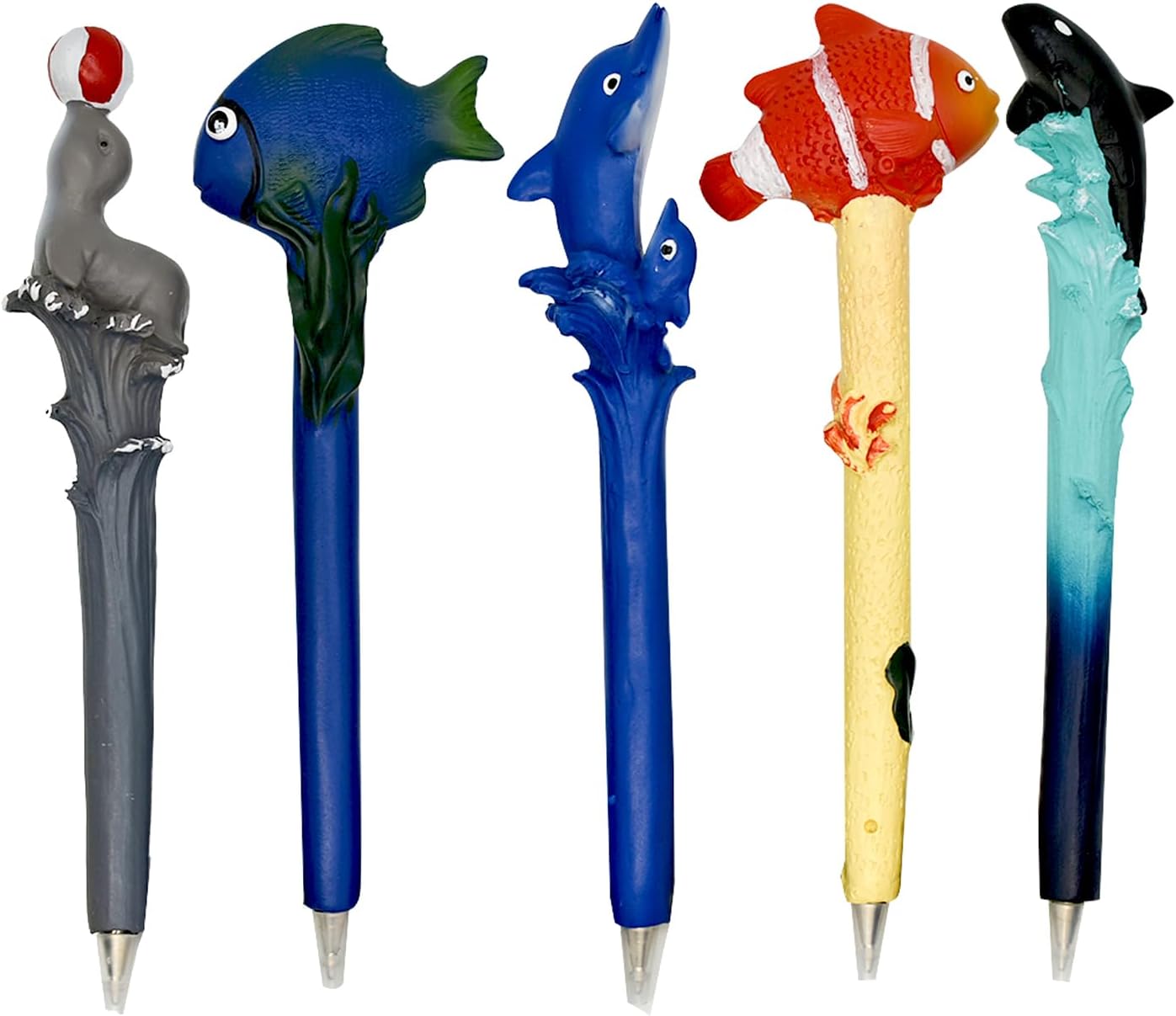Lopenle 5PCS Novelty Shark Fish Pens Clownfish Pen Dolphin Pen Stylish ...