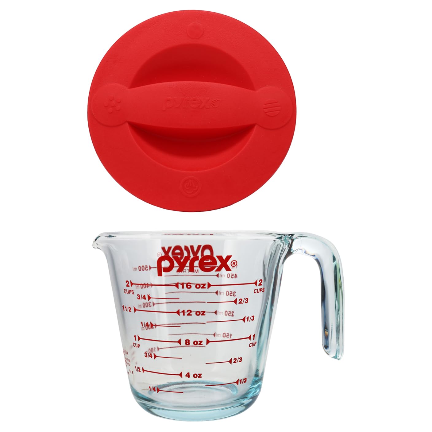 Amazon.com: Pyrex (1) 2 Cup Glass Measuring Cup and (1) 516-RRD-PC 2 ...