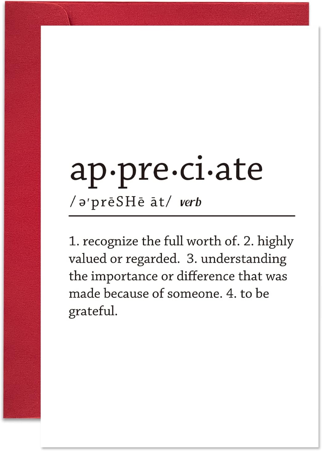 Ogeby Cute Appreciate Definition Card, Funny Thank You Card for Him Her ...