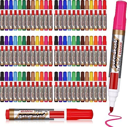 Amazon.com: Kosiz 72 Pcs Permanent Markers Bulk Jumbo Permanent Markers ...