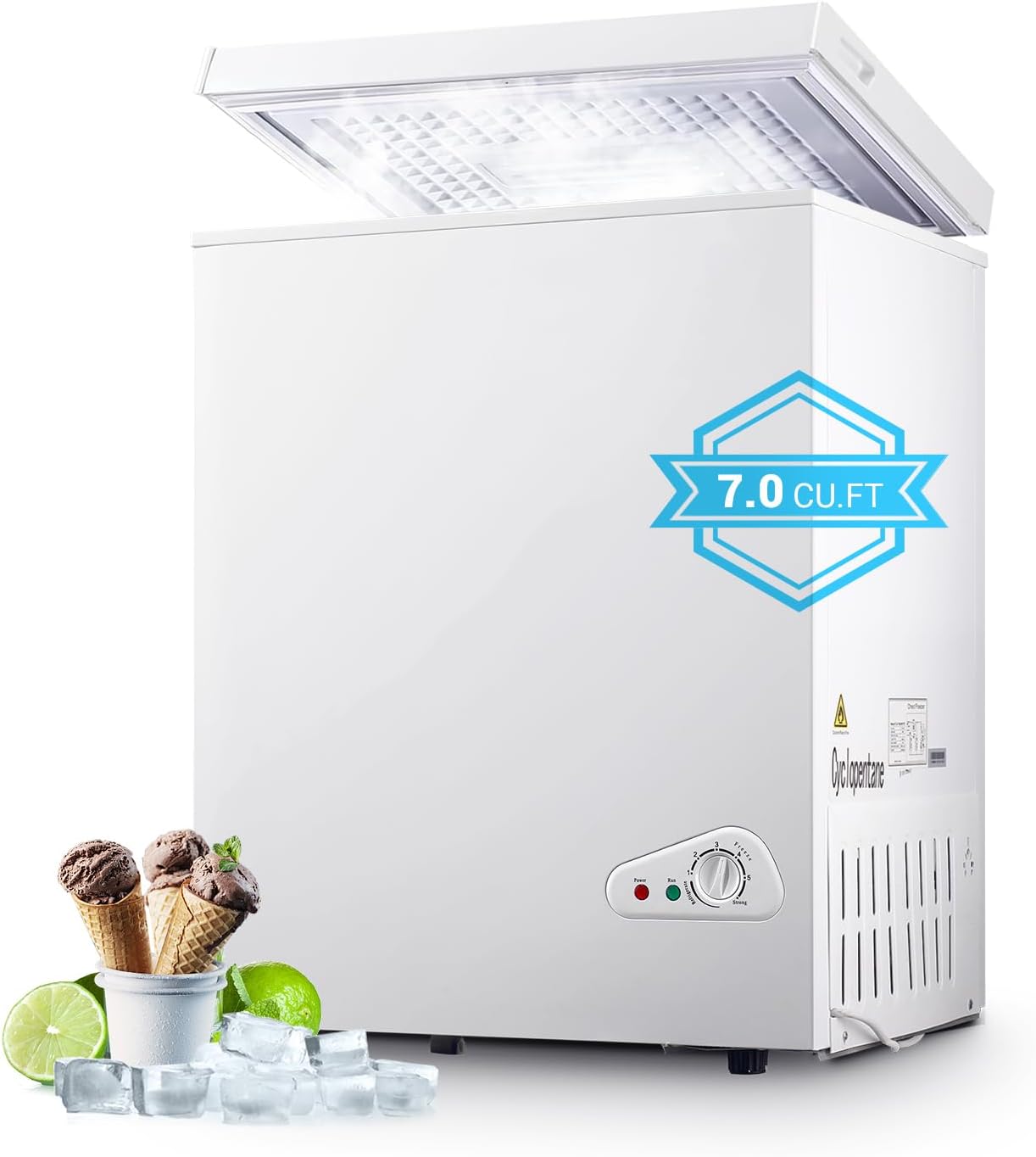 Amazon.com: Chest Freezer 7.0 cu.ft Compact Freezer Top Door, White ...