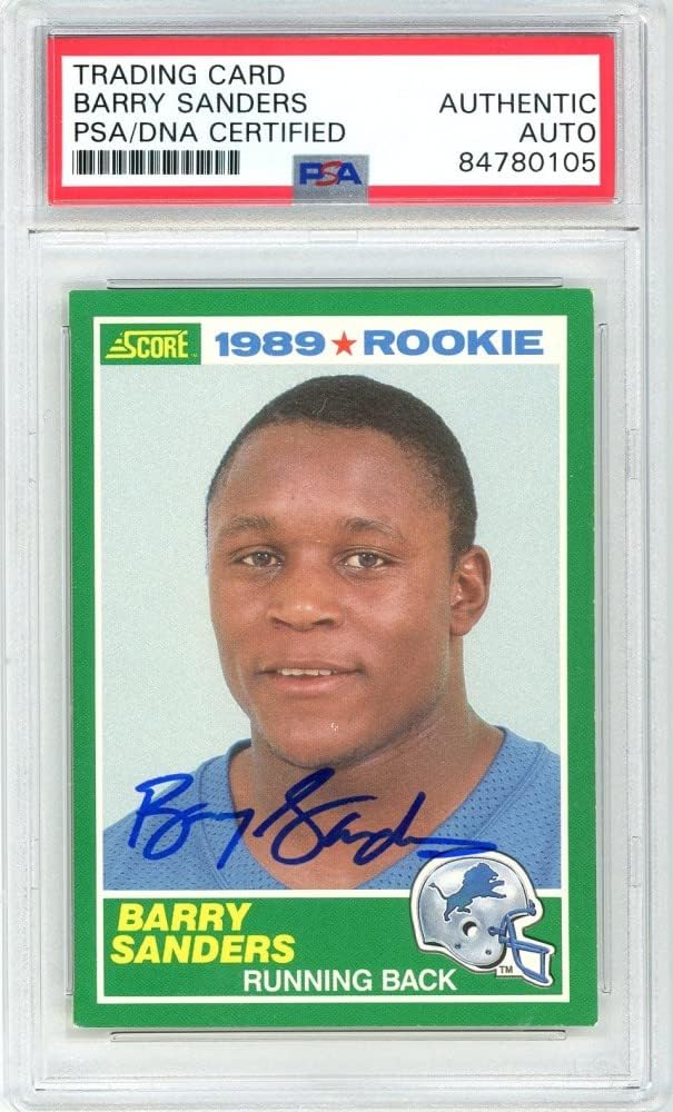 Amazon.com: Barry Sanders 1989 Score Autograph Rookie Card #257 PSA/DNA ...