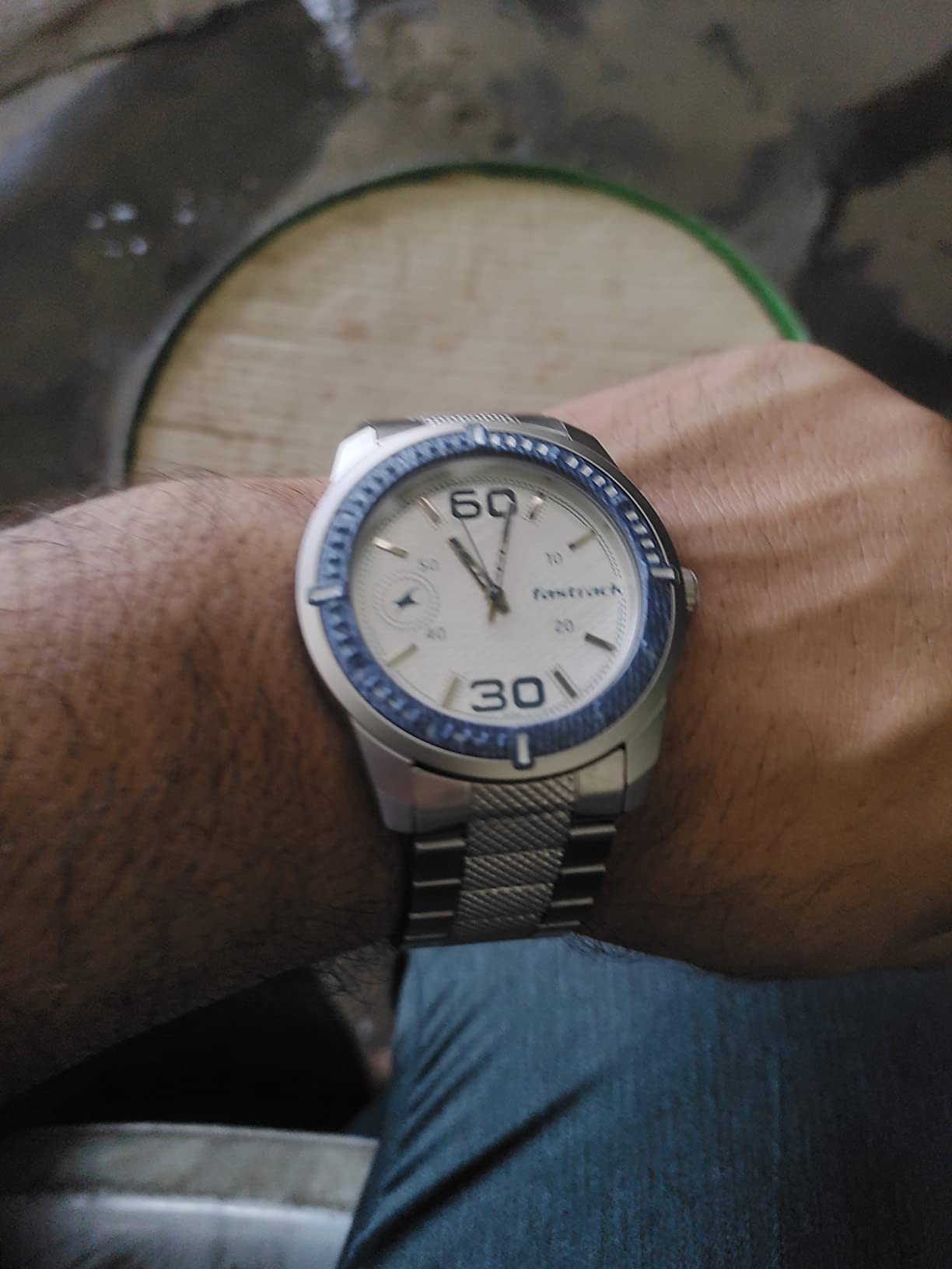 Fastrack Men Stainless Steel Denim Analog White Dial Watch-Nn3189Km01 ...