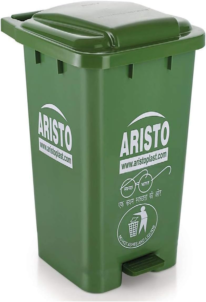 ARISTO Step-On Plastic Pedal Garbage Waste Dustbin 70 LTR (Green ...