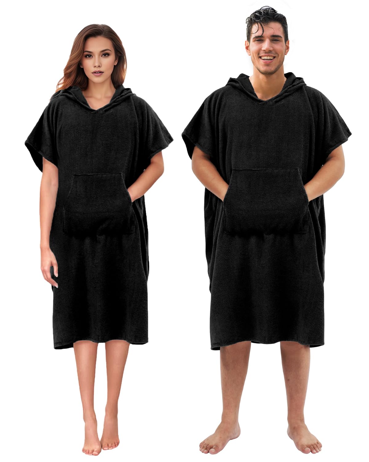 Amazon.com: Abahub Surf Poncho Changing Robe with Hood, Thick Quick Dry ...