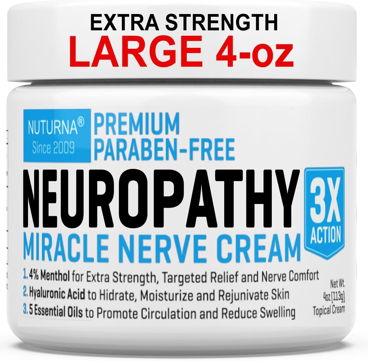Amazon.com: Neuropathy Nerve Relief Cream - Strongest 4% Menthol Cream ...