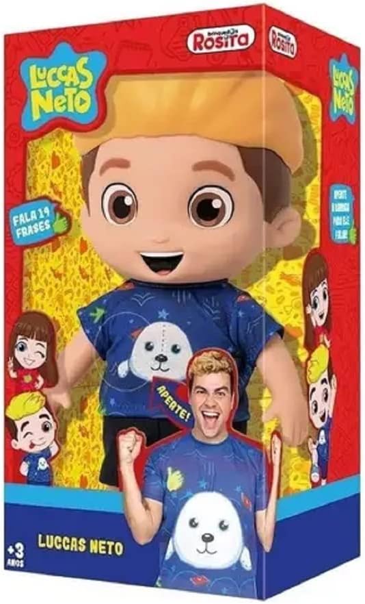 Rosita Boneco Luccas Neto 15 frases, Azul, 27CM | Amazon.com.br