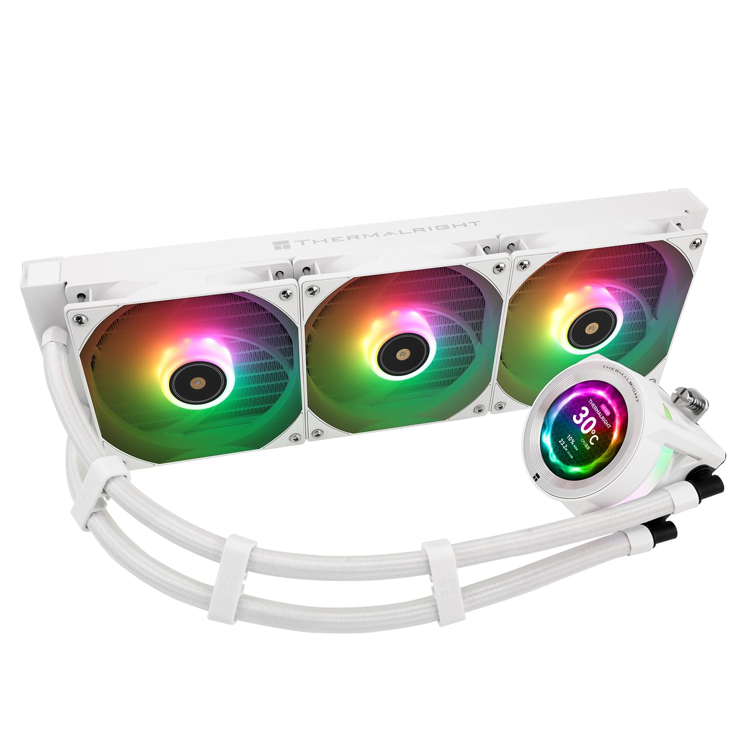 Amazon.co.jp: Thermalright CORE VISION 360 White ARGB CPU AIO Cooler ...