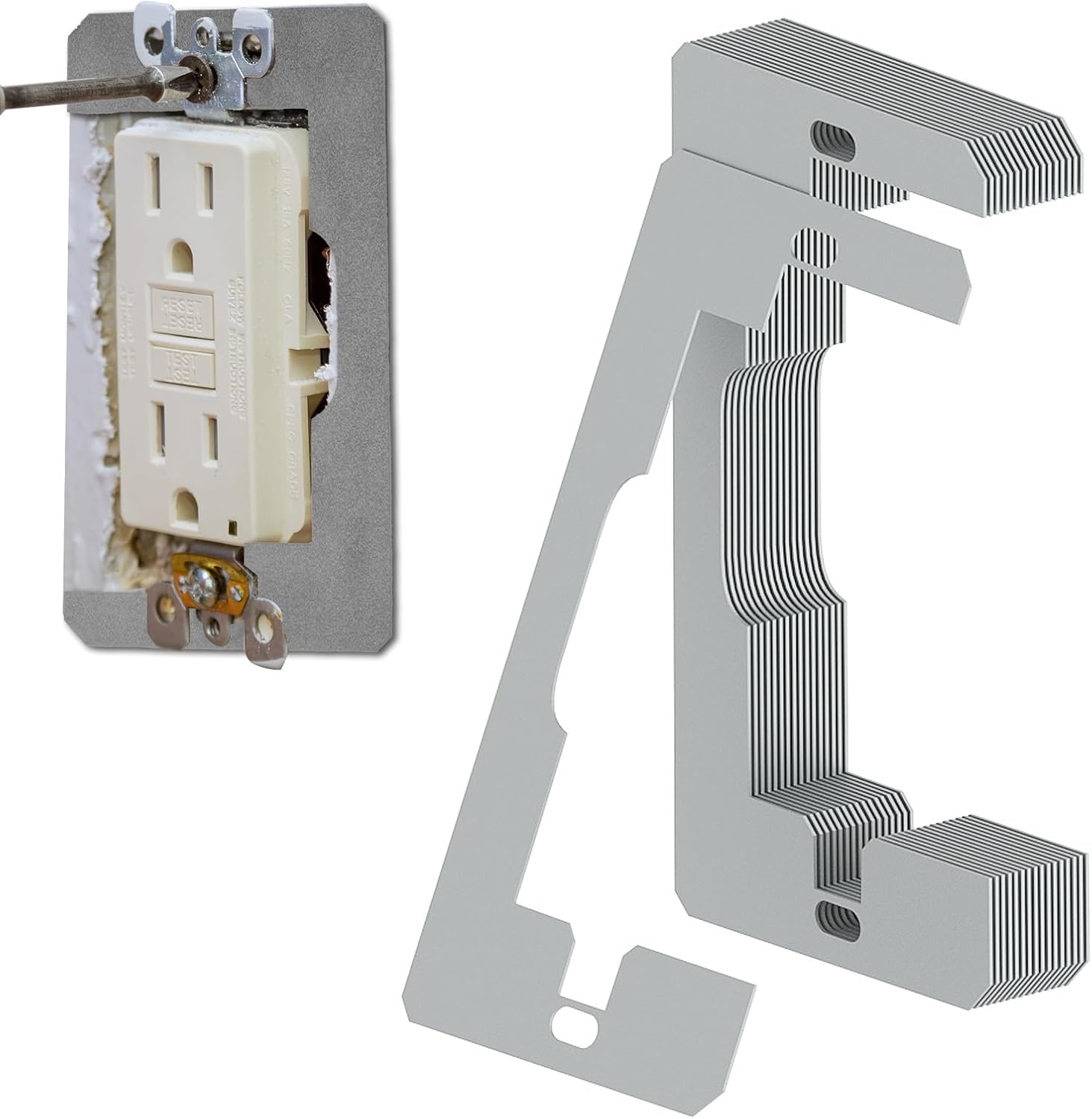 15 PCS Wall Plate Spacer Metal Outlet Spacers Flush Fit Device Leveling ...