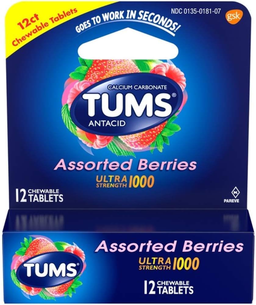 Amazon.com: TUMS Ultra Strength Chewable Antacid Tablets for Heartburn ...
