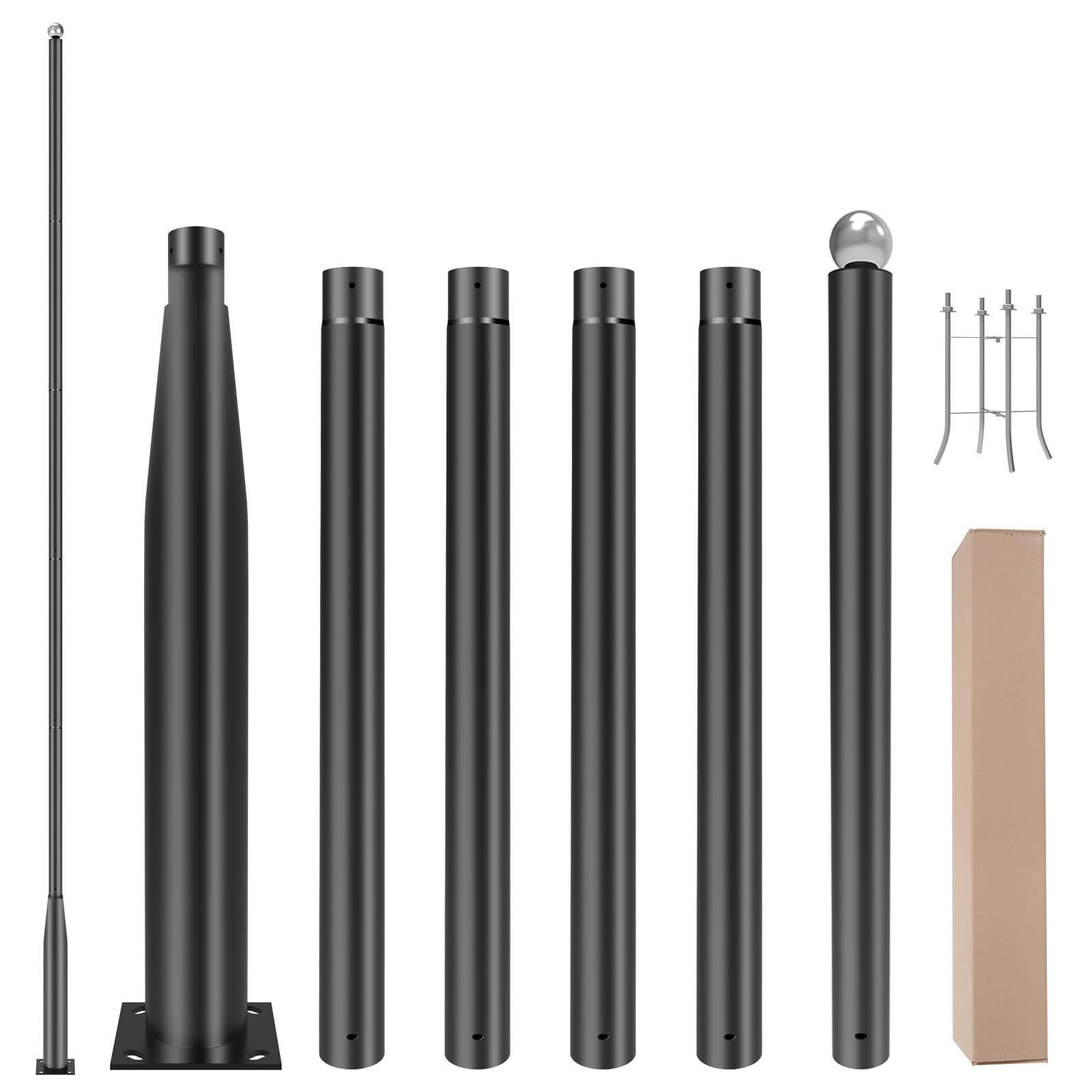 Dimgogo Street Light Pole 20ft, Solar Street Lamp Post for Outdoor ...