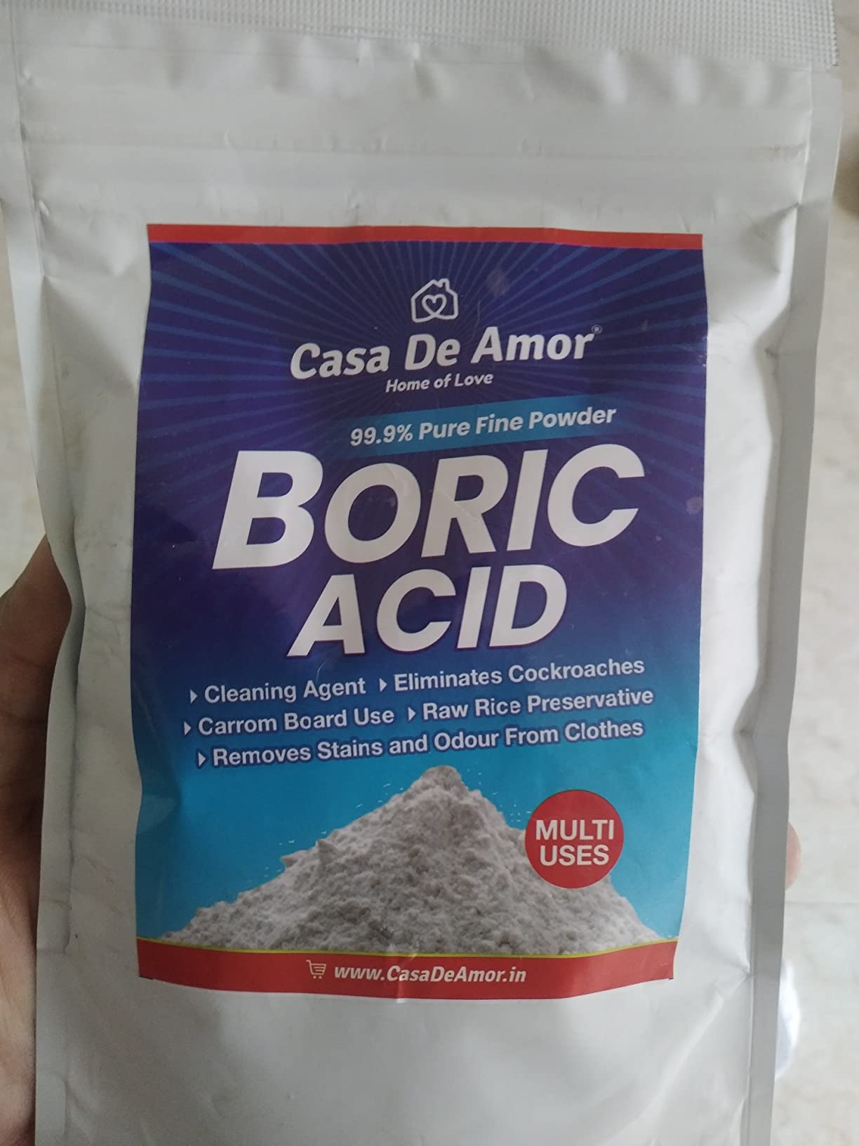 Casa De Amor Multi-Purpose Boric Acid 99.9% Pure Fine Powder- Highly ...