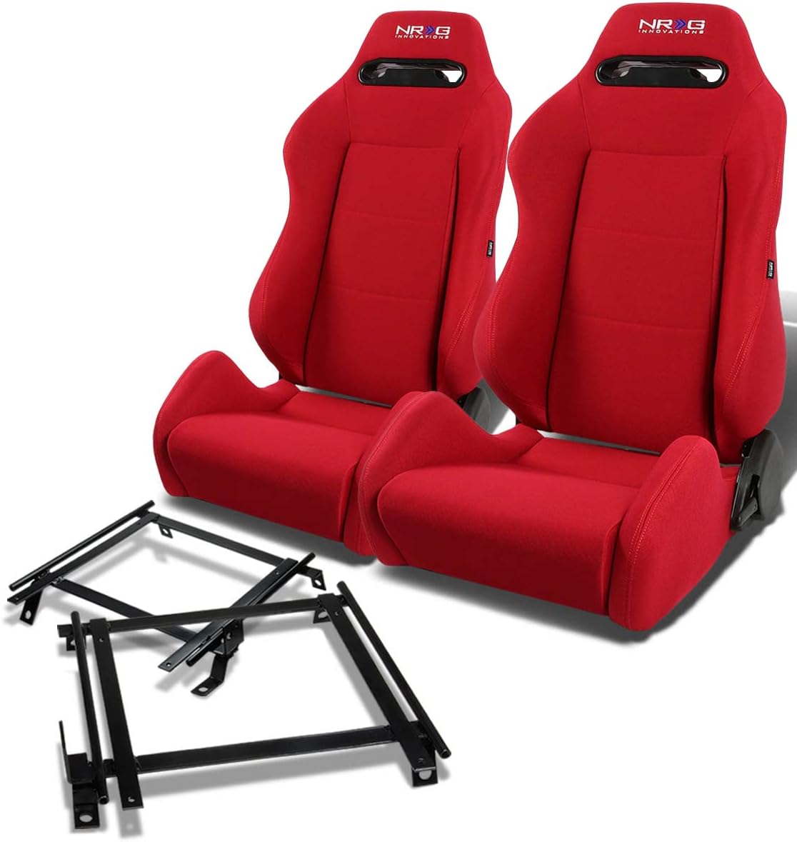 Amazon.com: Auto Dynasty Pair of RSTRLGRD Racing Seats+Mounting Bracket ...
