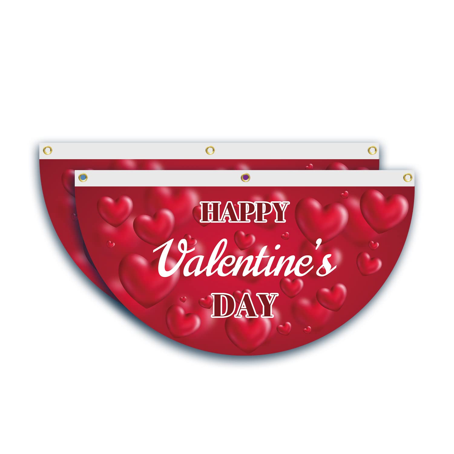 Amazon.com : SENSEVEN 2 Pcs Valentine's Day Flag, Heart Shaped, Durable ...