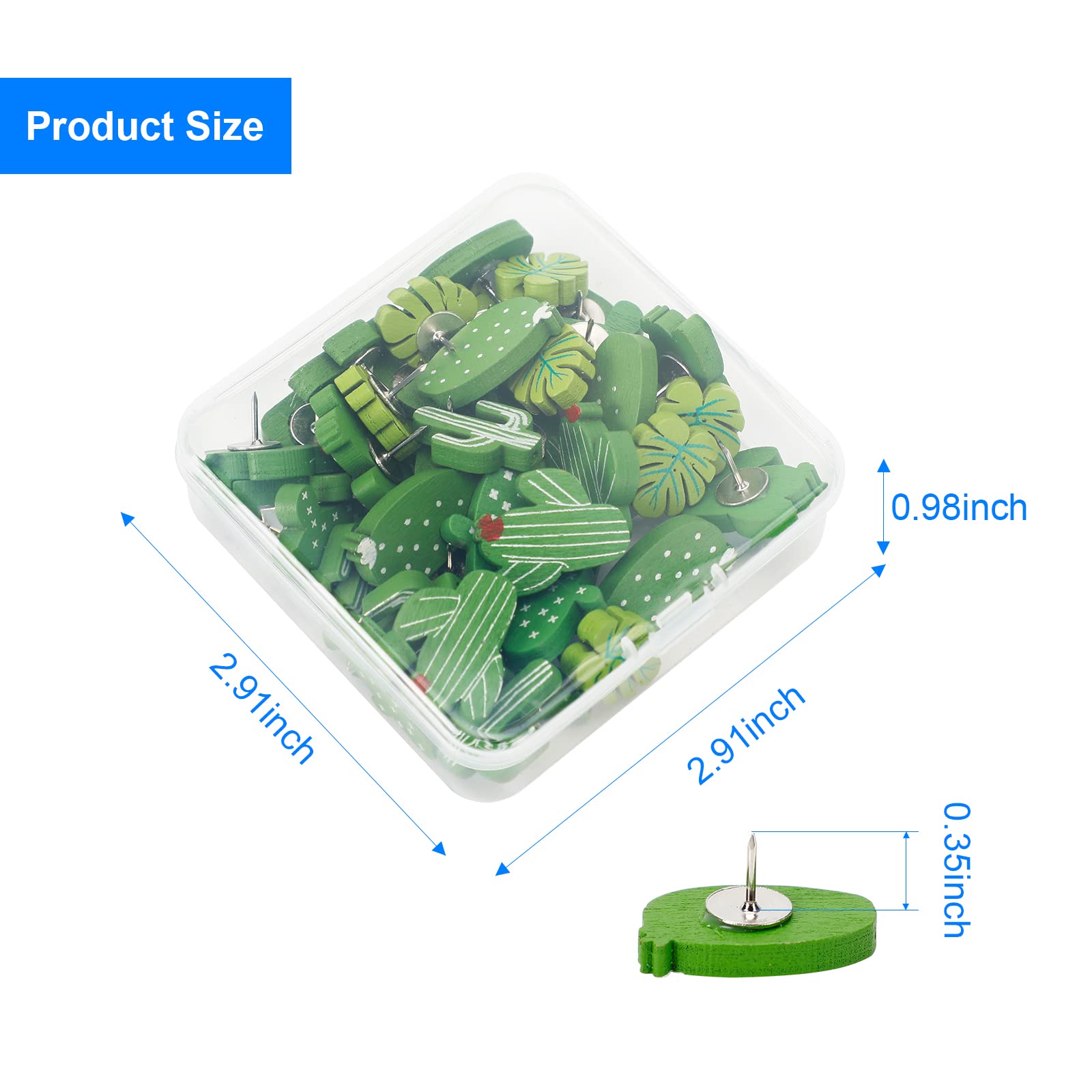 Snapklik.com : 40Pcs Cactus Push Pins Cactus Thumb Tacks Decorative ...