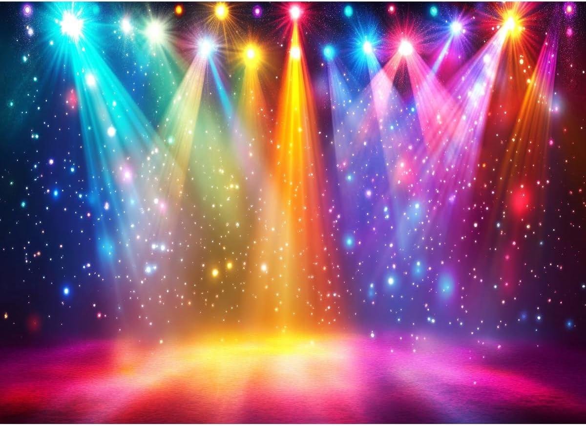 Amazon.com : Disco Rainbow Backdrop 7x5ft Rainbow Stage Photography ...