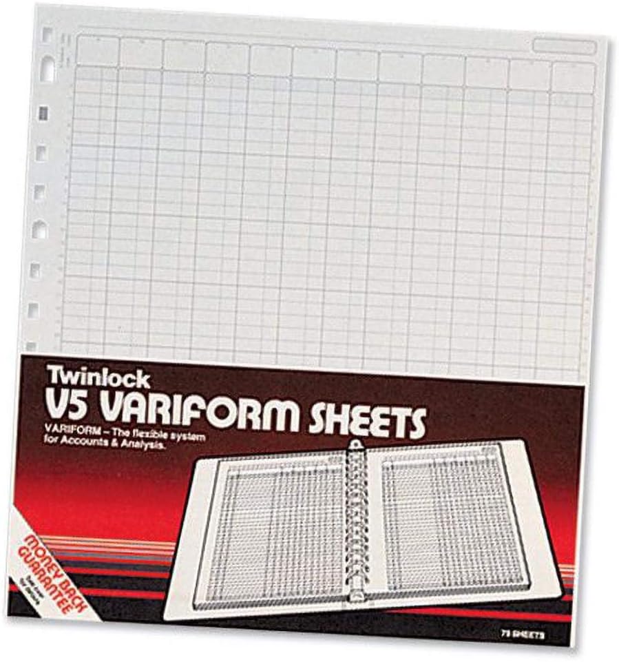 Rexel Twinlock Variform Multi-Ring Binder V5 Cash Refill Sheets 8 ...