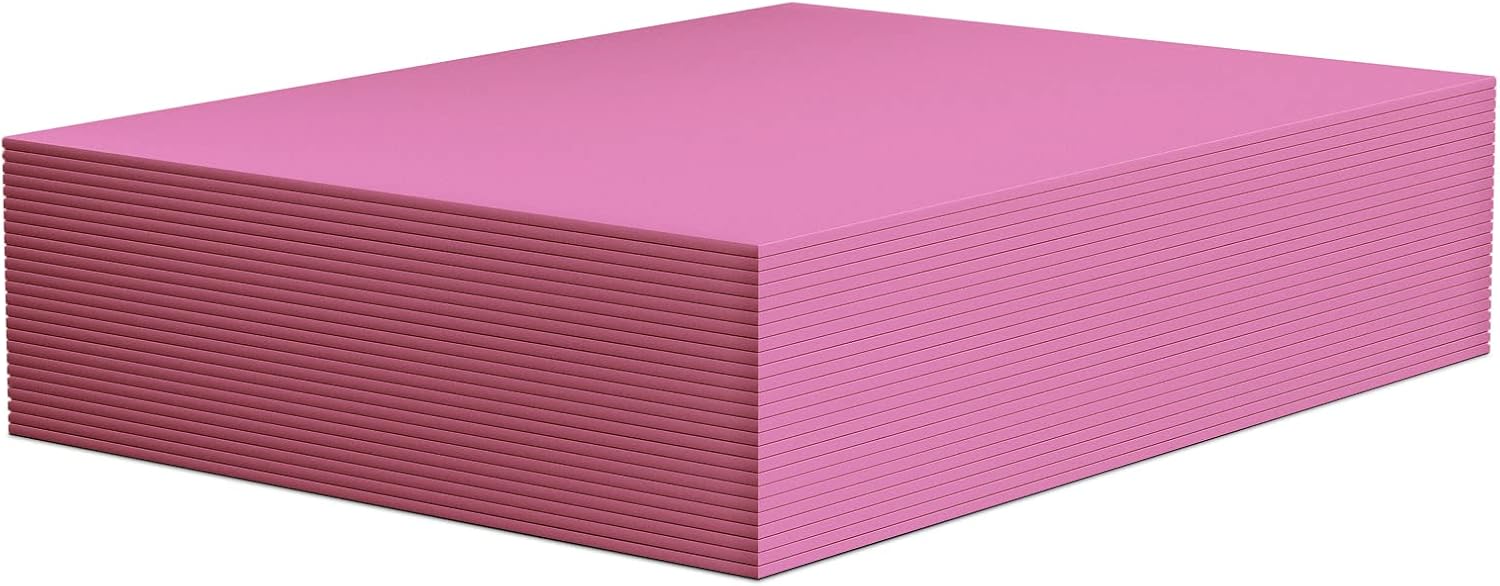 Amazon.com: Pink Foam Sheets Crafts, 9 x 12 Inch 2mm Thick. 25 Pack ...
