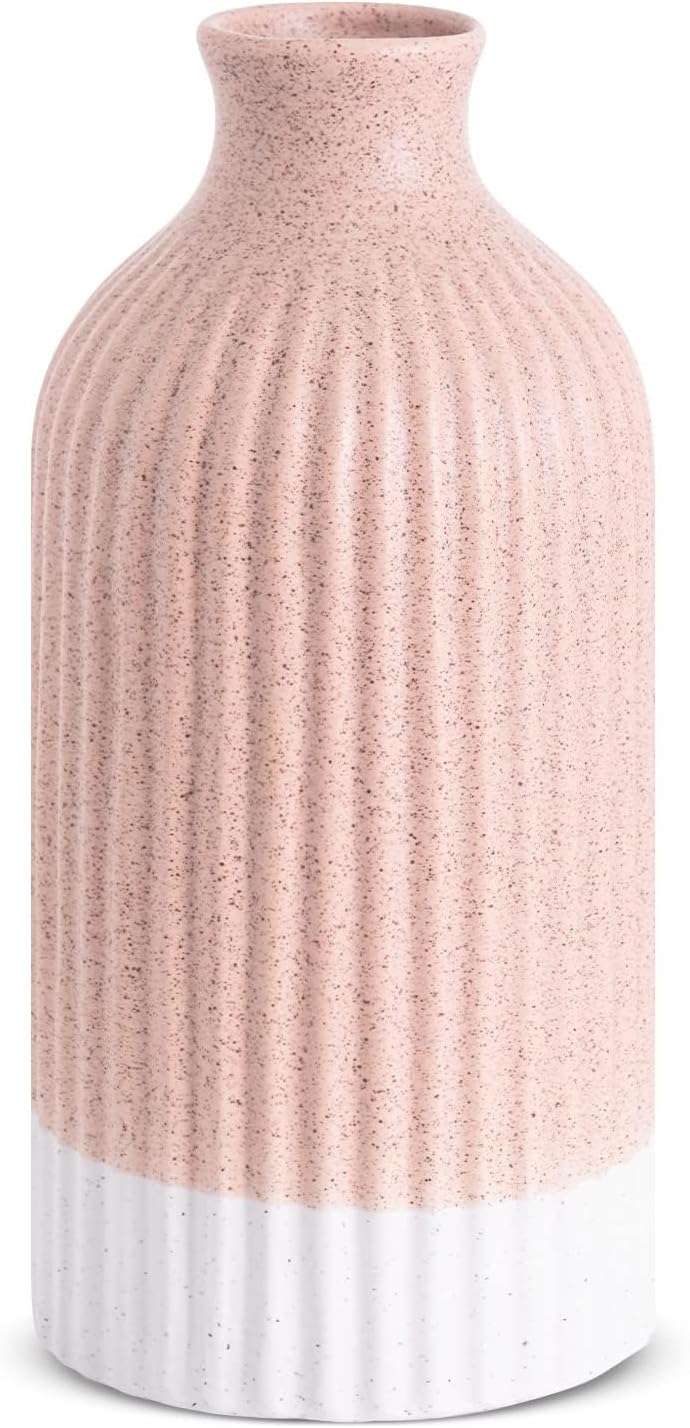 Amazon.com: Levvohd XL Beige Ceramic Vase Set of 2 for Modern Home ...