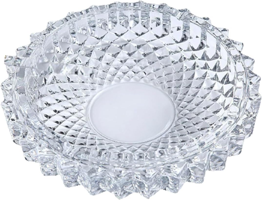 Amazon.com: Heavy Crystal Glass Round Ashtray, Cigar Ashtray for Home ...