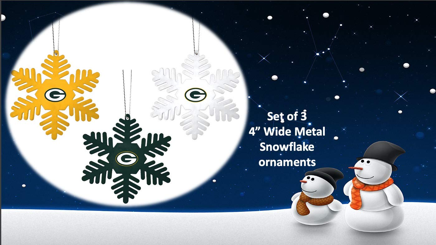 Snapklik.com : FOCO Green Bay Packers NFL Christmas Ornament Set - 3 ...