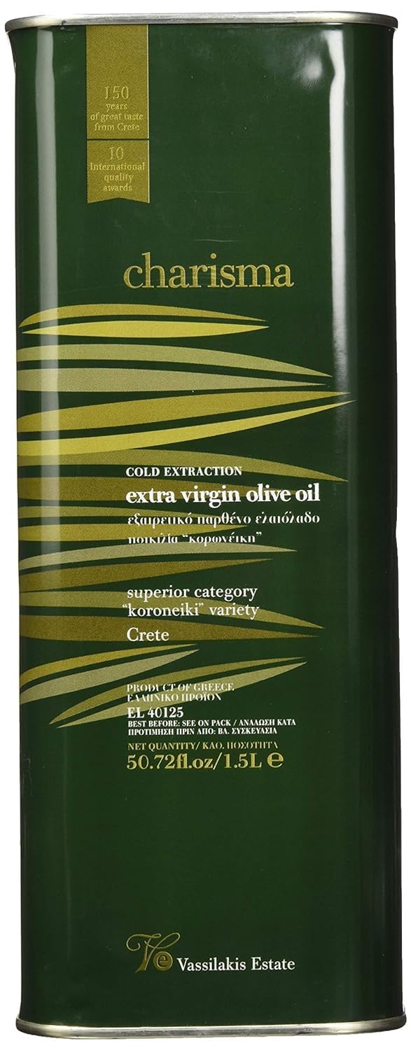 Charisma Greek Extra Virgin Olive Oil from Crete Tin, 1,5 L - Cold ...
