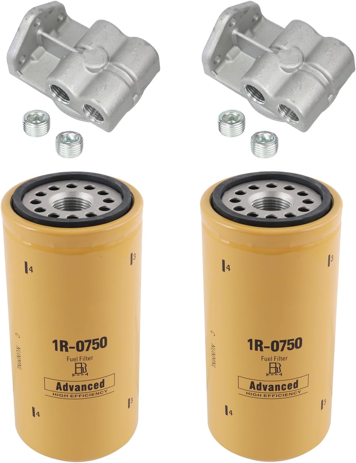 Amazon.com: Two Diesel Engine Fuel Filter 1R-0750 With Two Fuel Filter ...