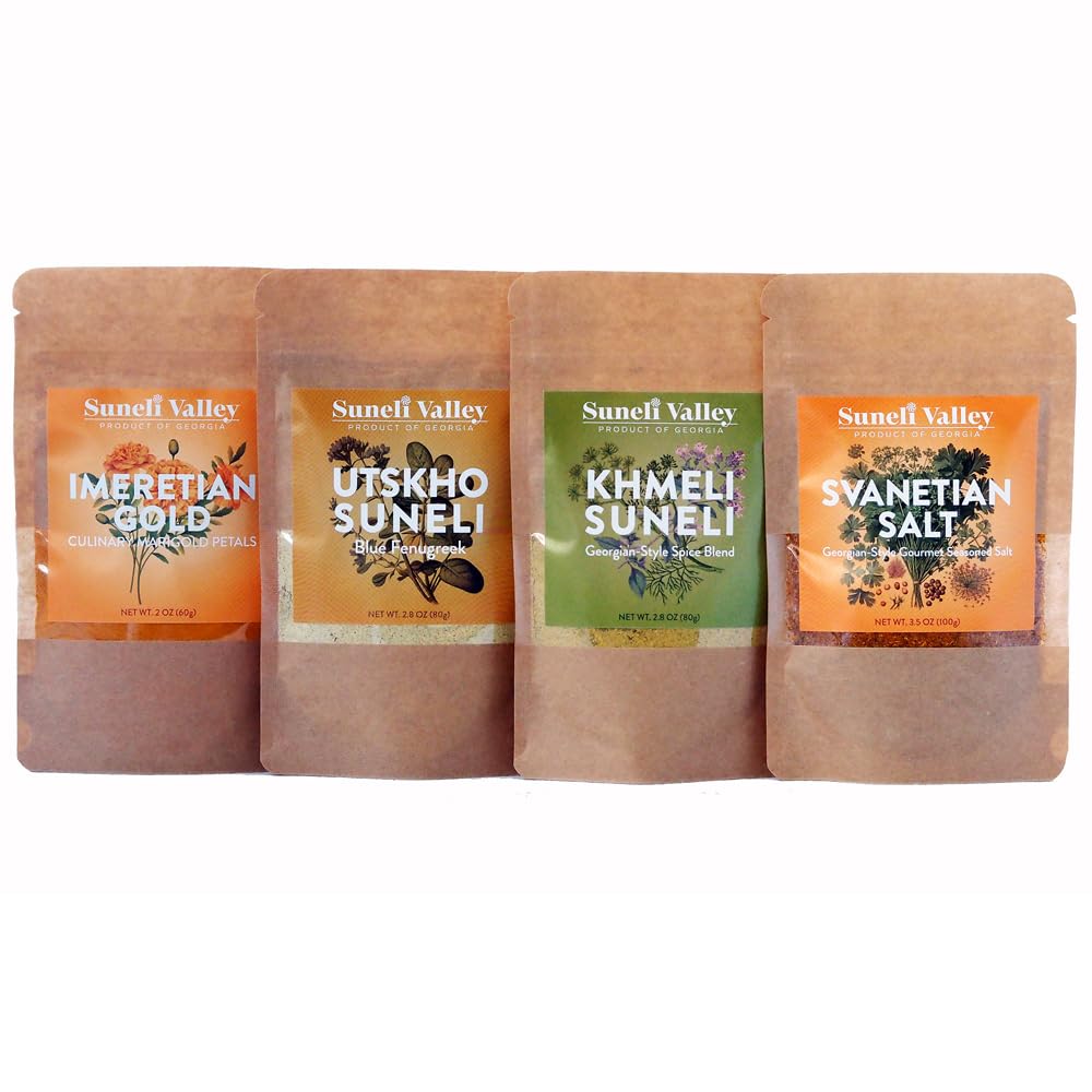 Amazon.com : Suneli Valley Georgian Spice Gift Set - Svanetian Salt, Imeretian Saffron, Utskho ...