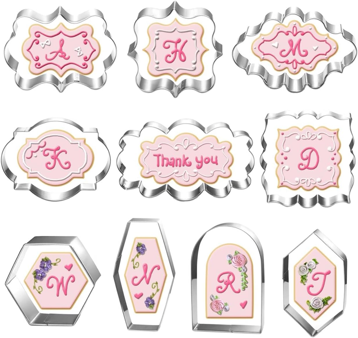 Amazon.com: Auktosmn Large Plaque Cookie Cutter Set-10 Piece-4.0 Inch ...