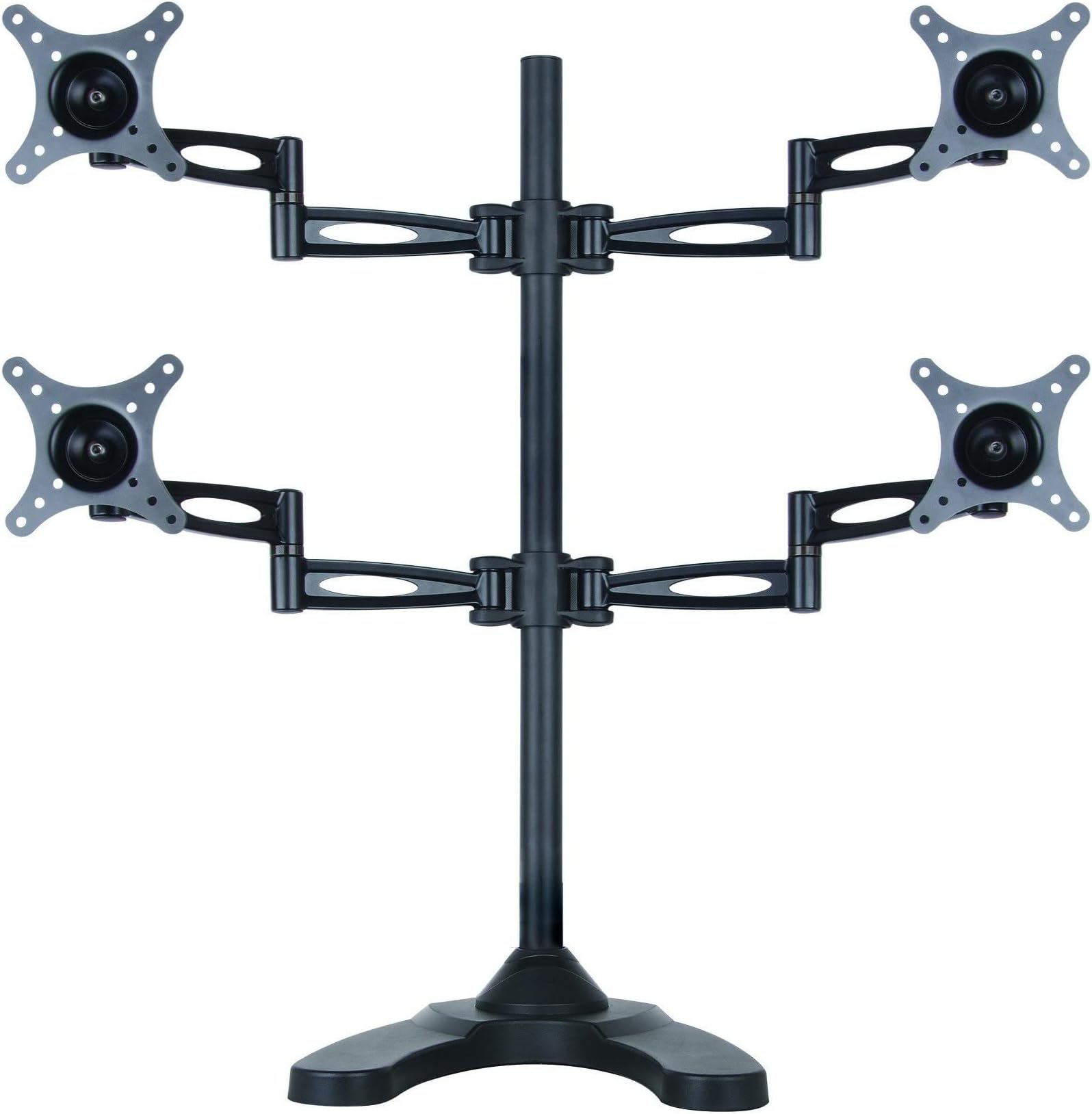 Rife Quad Monitor Stand, Height Adjustable Heavy Duty Monitor Desk Free ...