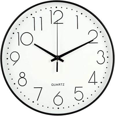 Amazon.com: SHARP Wall Clock – Silver/Chrome, Silent Non Ticking 12 ...