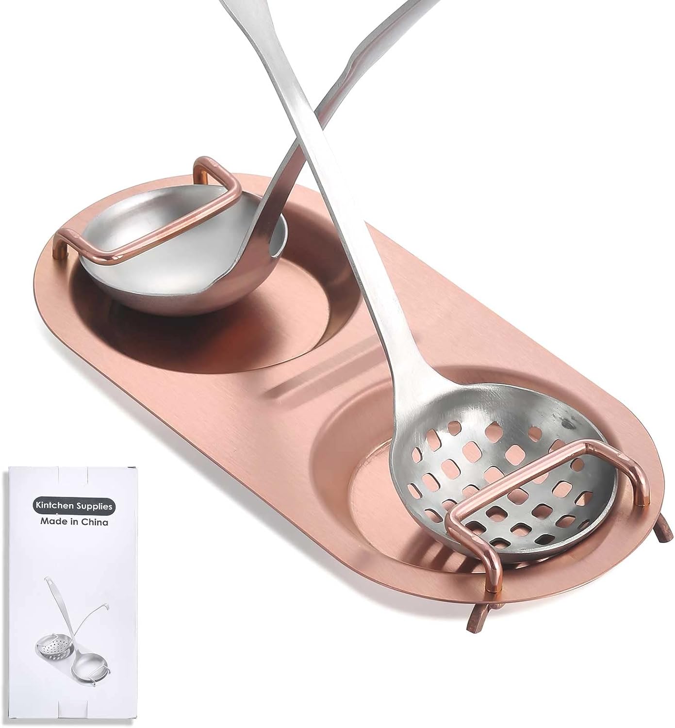 Pretty Jolly Stainless Steel Copper Spoon Rest for Kitchen Counter ...